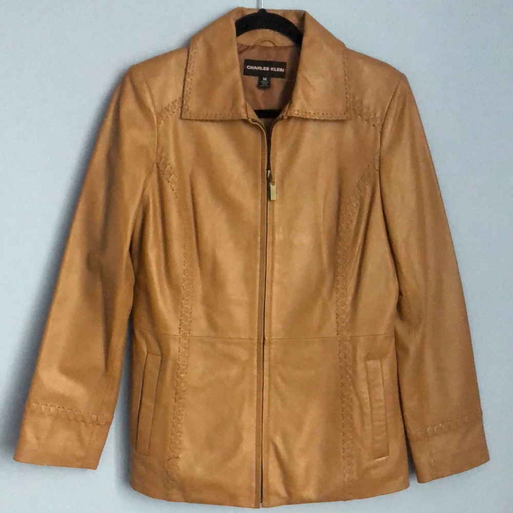 Charles Klein Caramel Leather Jacket - Gem